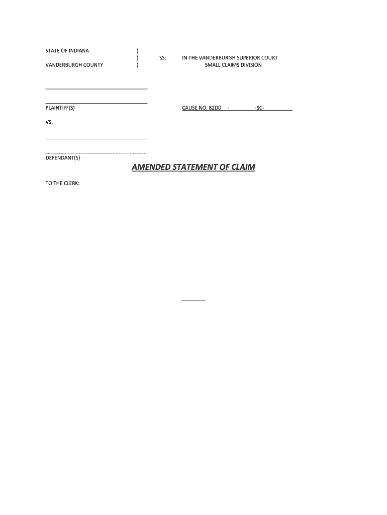 Fillable Online complaint for ejectment - City of Evansville Fax Email ...