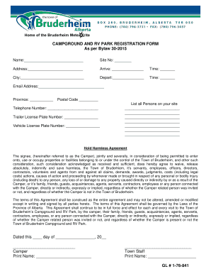 Fillable Online CAMPGROUND AND RV PARK REGISTRATION FORM As ... Fax ...