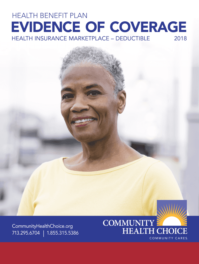 Fillable Online Health Insurance Marketplace. Evidence of Coverage ...