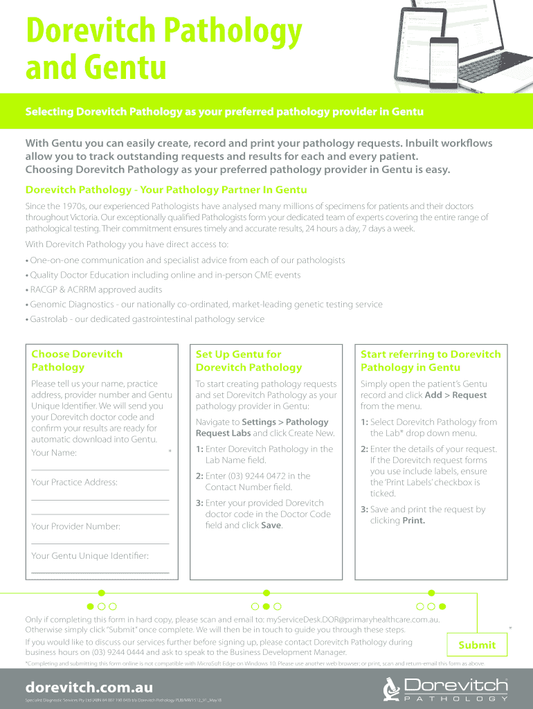 Dorevitch Pathology Request Form Pdf - Fill Online, Printable, Fillable ...
