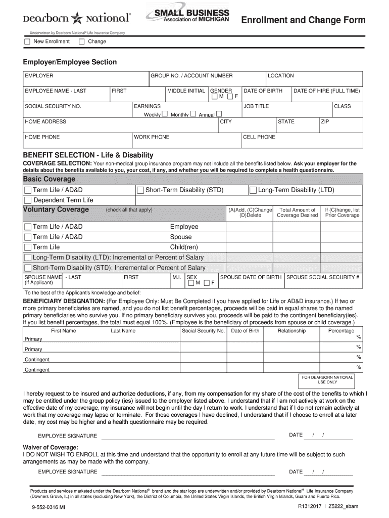 Fillable Online Notice of Change in Health Benefits Enrollment - opm ...