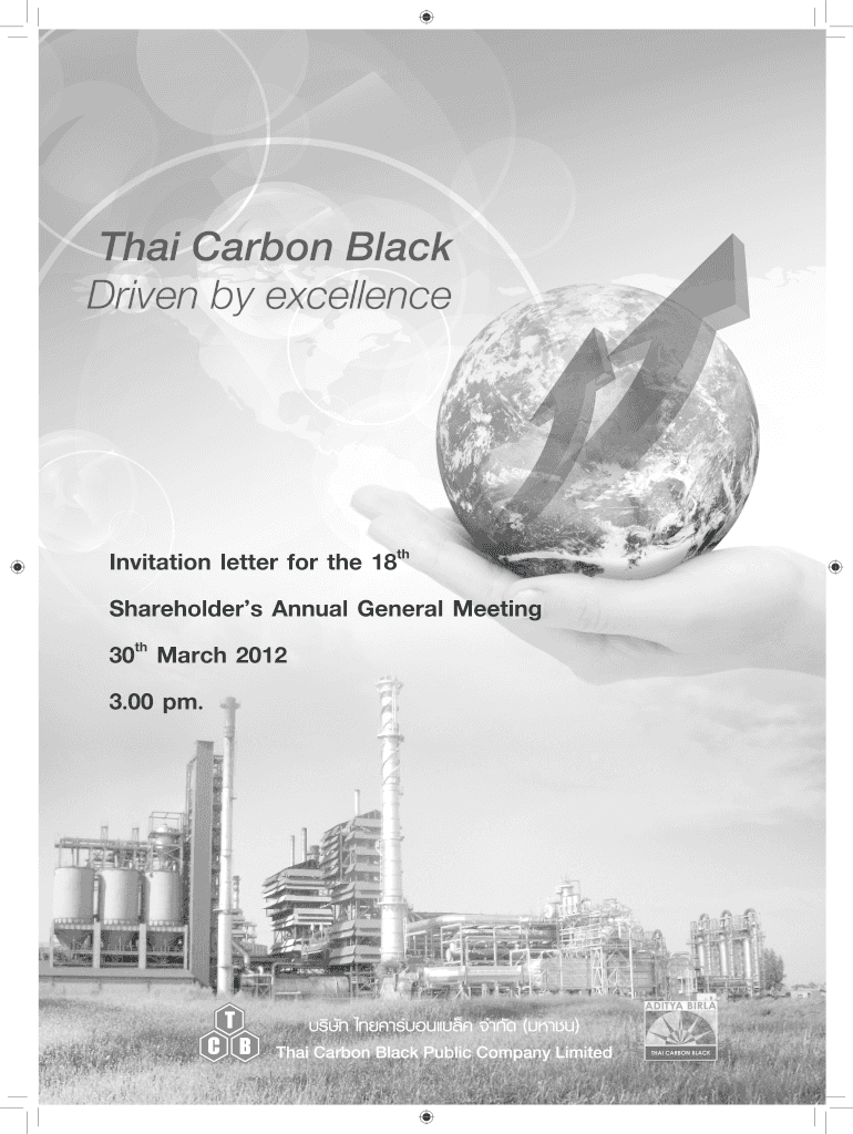 Fillable Online Invitation letter for the 18th Shareholder's Annual ...