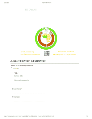 Fillable Online ECOWAS &(57,),&$7,216&+(0( Application Form ...