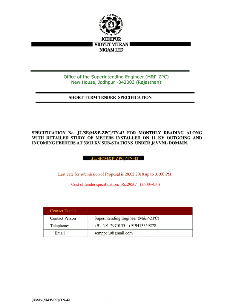 Fillable Online Office of the Superintending Engineer (M&P-ZPC) New ...