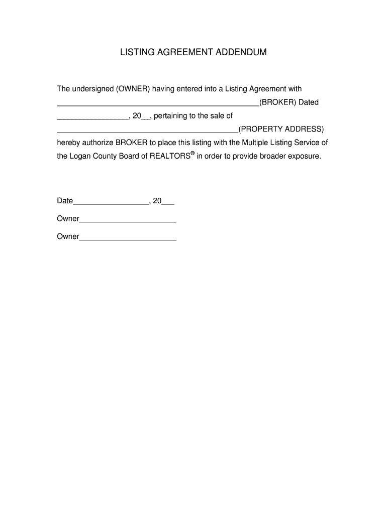 Fillable Online Sample Listing Agreement - Nebraska Real Estate ...