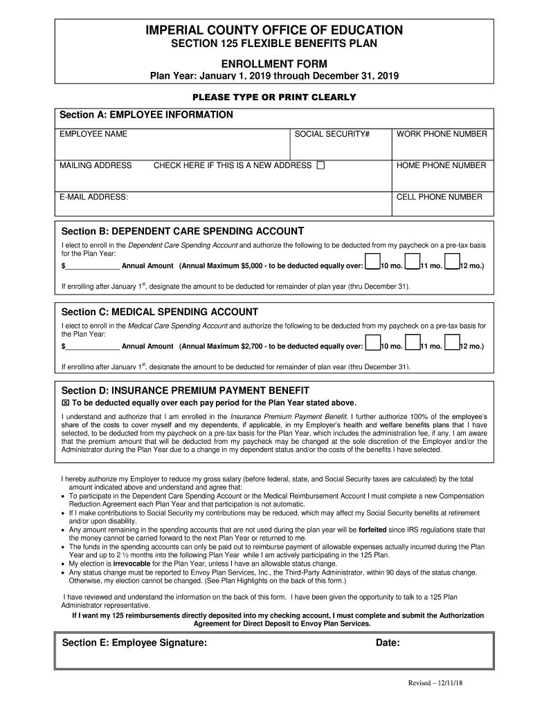 Fillable Online Section 125 Cafeteria Plan, A Full Explanation & Guide ...