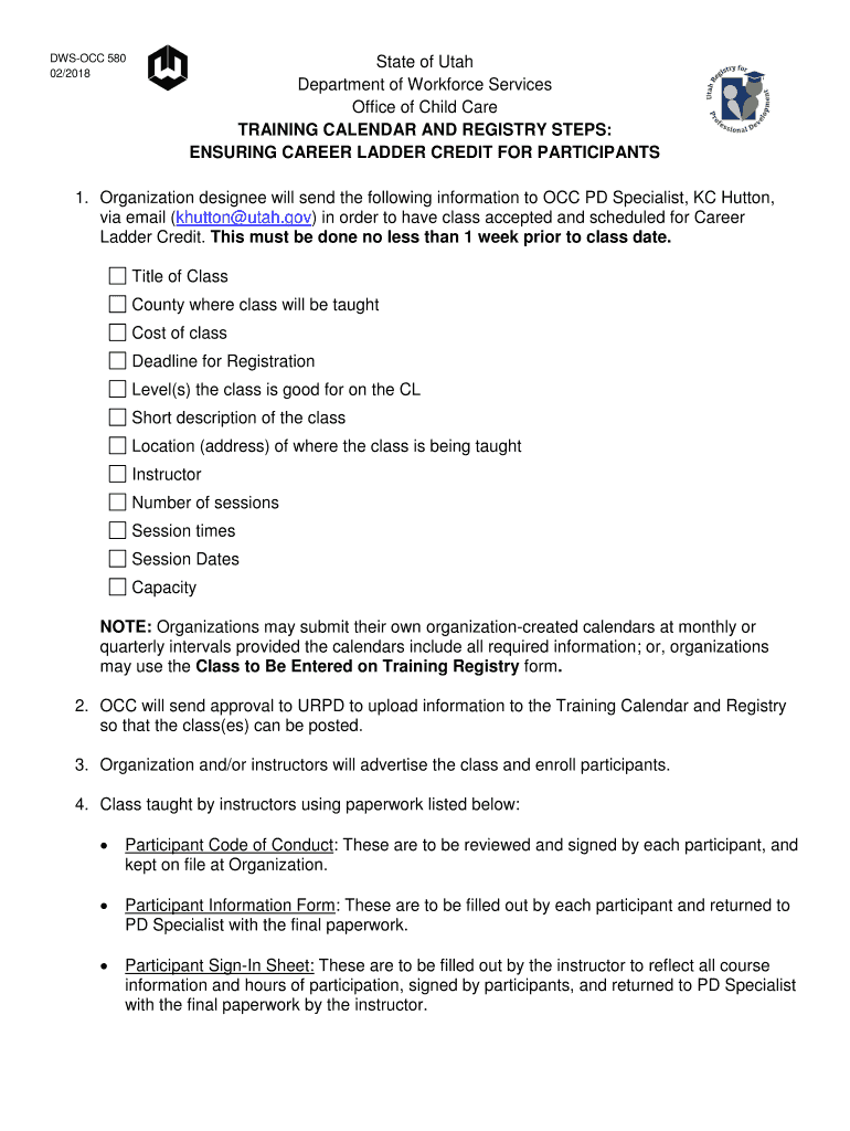 Fillable Online Steps to get the approved training into the Career ...