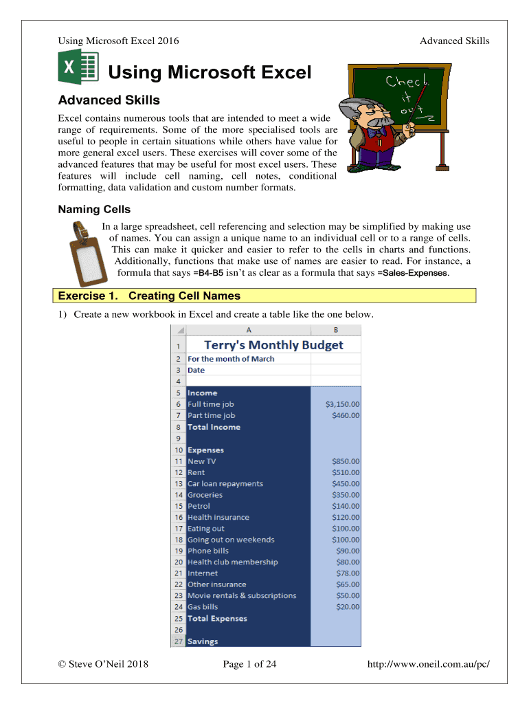 Fillable Online Advanced Excel Skills - What are they & How to become ...
