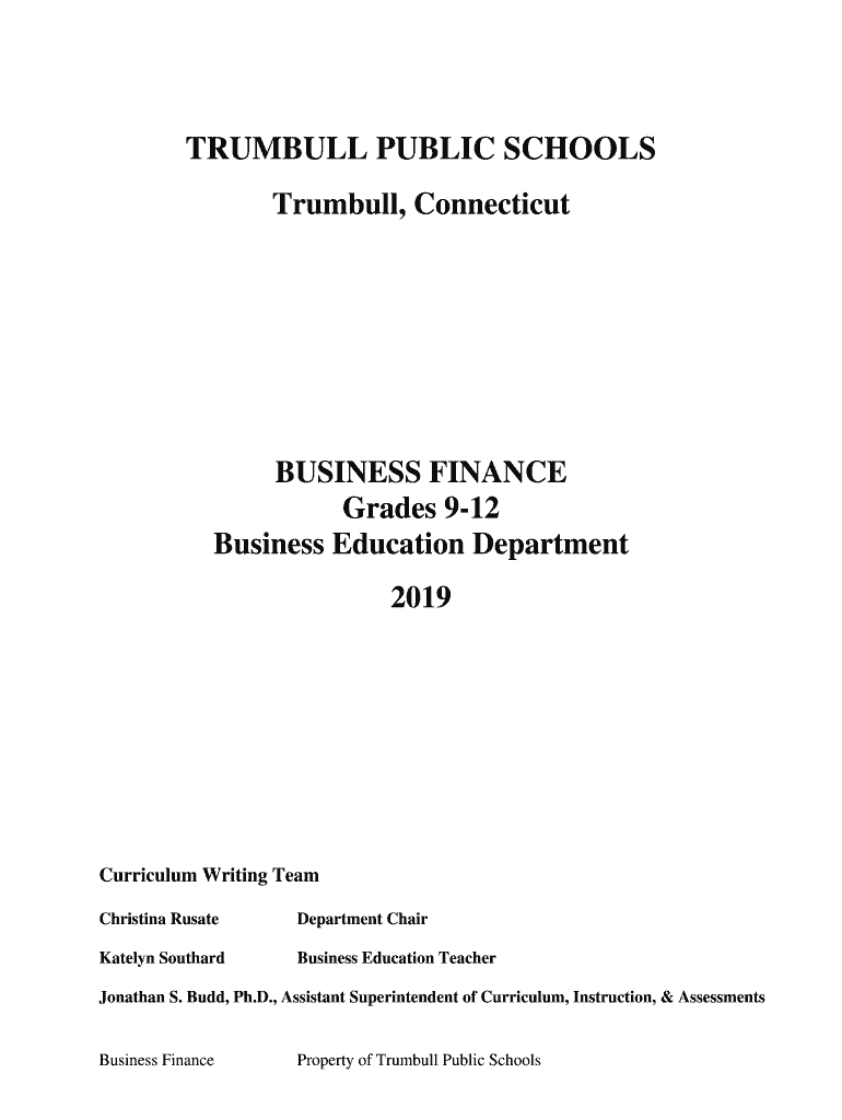 Fillable Online Welcome to the Trumbull Public Schools - Trumbull ...