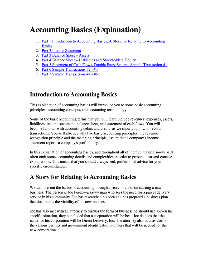 Fillable Online Accounting Basics (Explanation) Fax Email Print - pdfFiller