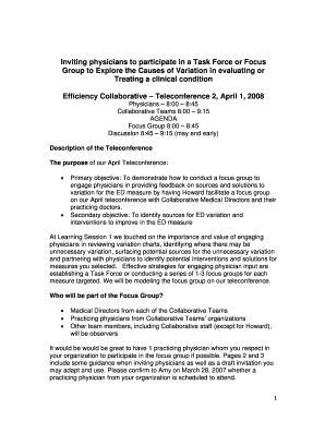 Fillable Online Sample Focus Group Invitation Fax Email Print - pdfFiller