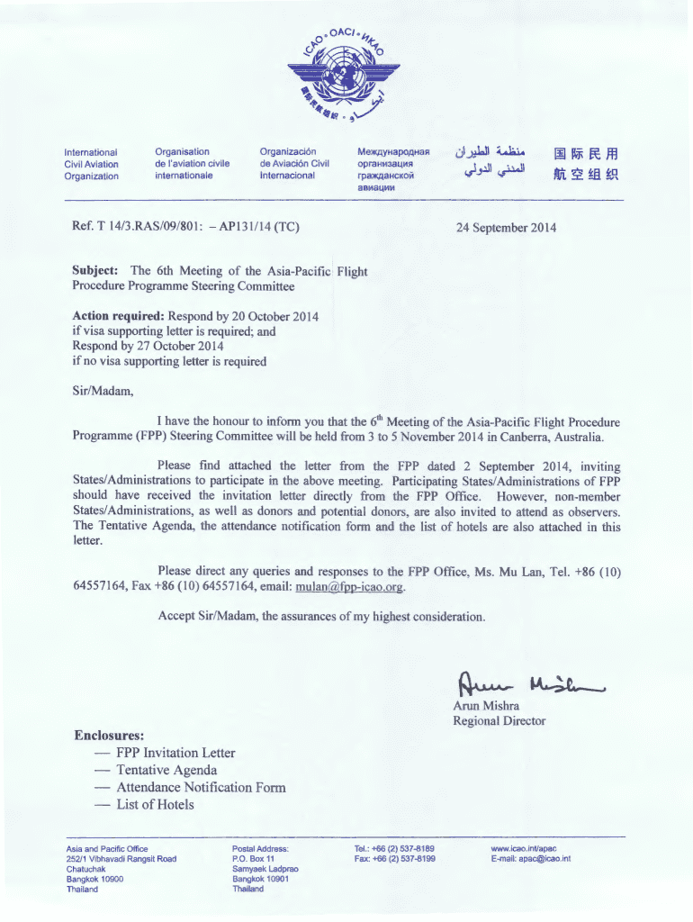 Fillable Online Enclosures: FPP Invitation Letter Tentative Agenda ...