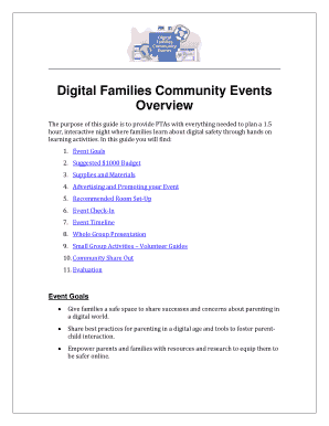 Fillable Online PTA Event Template 1 - Parents and Children Fax Email ...