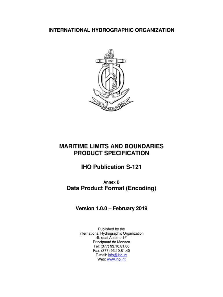 Fillable Online IHO S-121 Encoding and Implementation Specification for ...