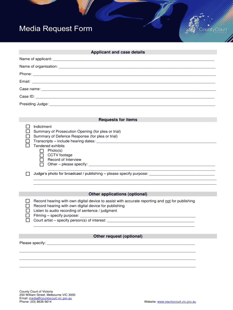 Fillable Online Camera Request Form (HTML Version) Fax Email Print ...