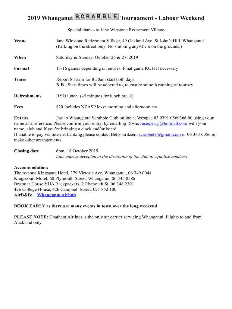 Fillable Online Jane Winstone Retirement Village - Retirement Villages ...