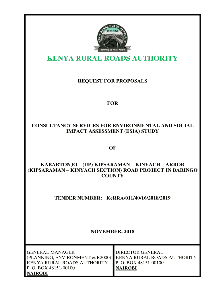 Fillable Online IMPACT ASSESSMENT (ESIA) STUDY Fax Email Print - pdfFiller