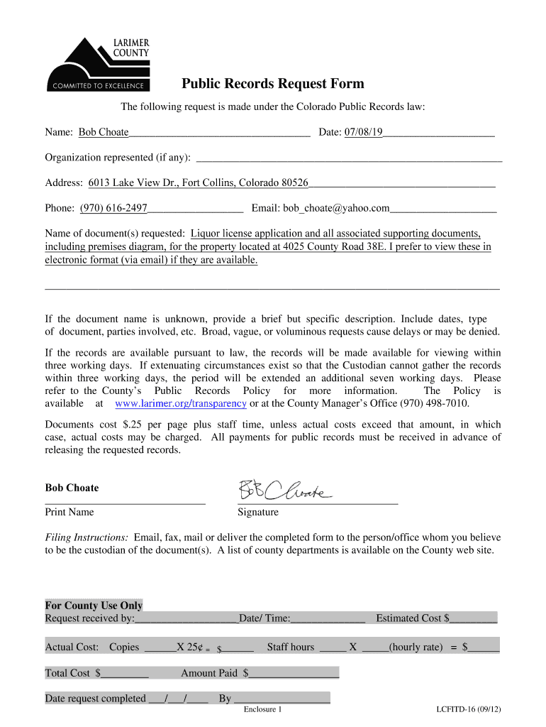 Fillable Online LCFITD16 - Public Records Request Form - Public Data ...