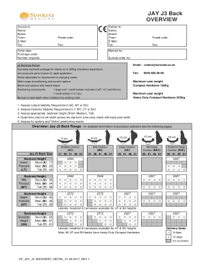 Fillable Online JAY J3 Back OVERVIEW - Mobility For You Fax Email Print ...