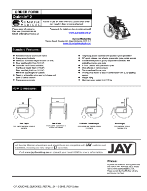 Fillable Online ORDER FORM Quickie 2 - Mobility For You Fax Email Print ...