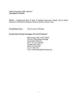Fillable Online 1 UMCC Protocol - Clinical Trials Fax Email Print ...