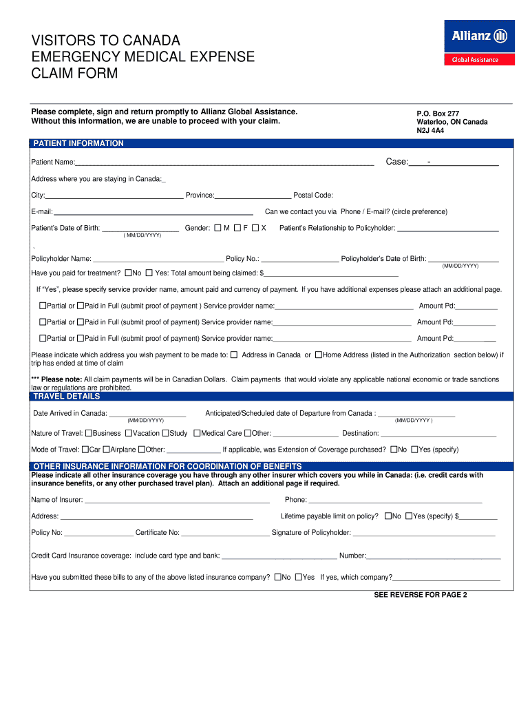Fillable Online Form Medical Claims ENG Public Service Health fillable-online-form-medical-claims-eng-public-service-health