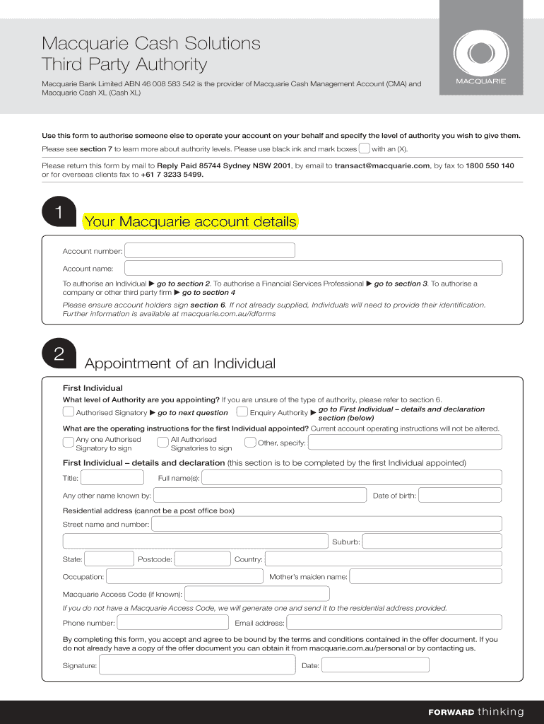 Macquarie Withdrawal Form - Fill Online, Printable, Fillable, Blank ...