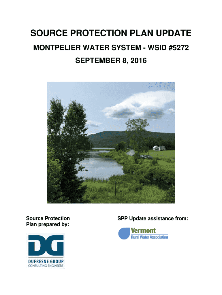 Fillable Online source protection plan update - City of Montpelier Fax ...