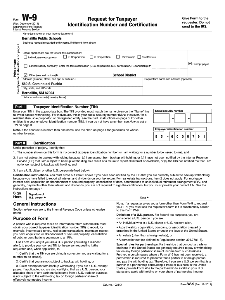 Fillable Online Request for Taxpayer Identification Number and ...