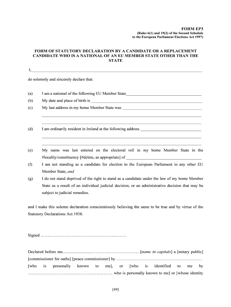 Fillable Online FORM EP3 Fax Email Print - pdfFiller