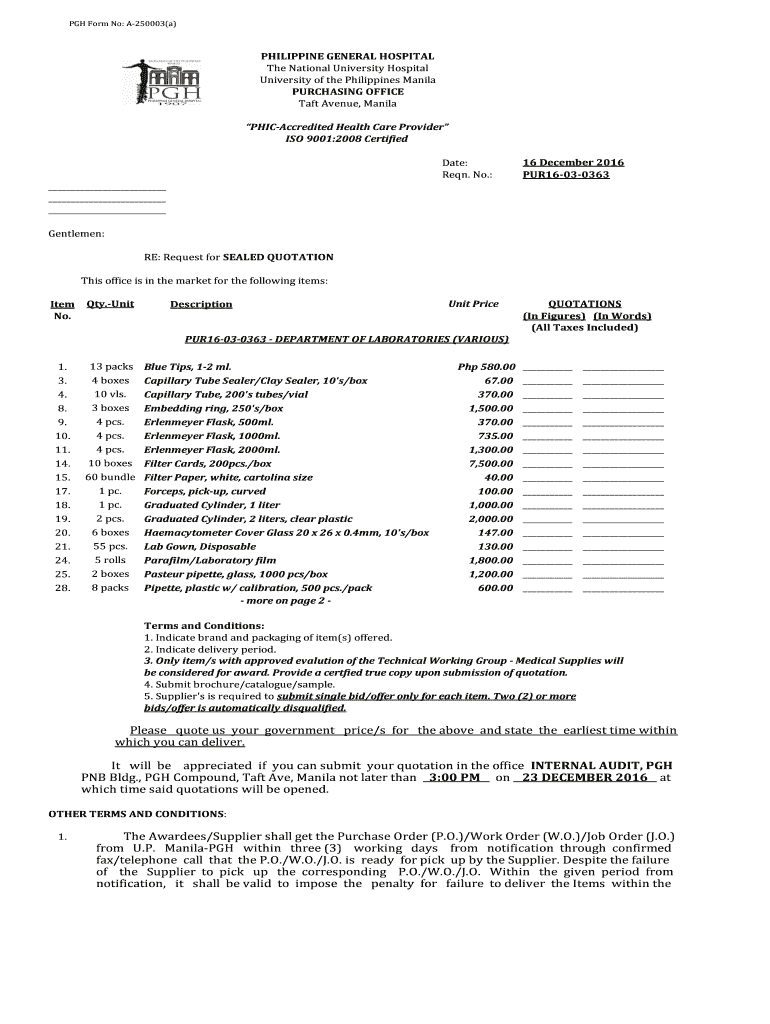 Fillable Online bidsandawards upm edu INTERNAL AUDIT, PGH - Invitations ...