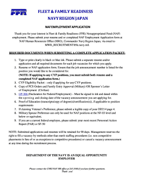 Fillable Online NAF Human Resources - Commander, Navy Installations ...