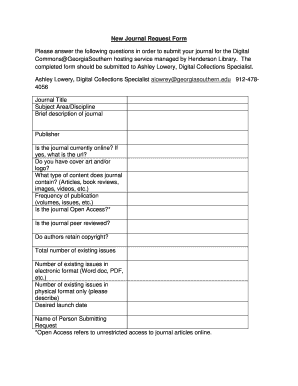 Fillable Online New Journal Request Form - digitalcommons ...