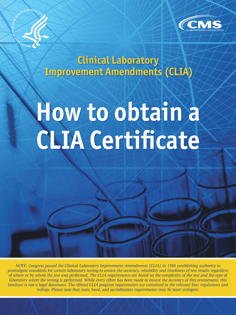 Fillable Online How to obtain a CLIA Certificate. How to obtain a CLIA ...