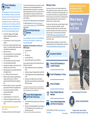 Fillable Online What it takes to Apply for a DL or ID Card - Texas DPS ...