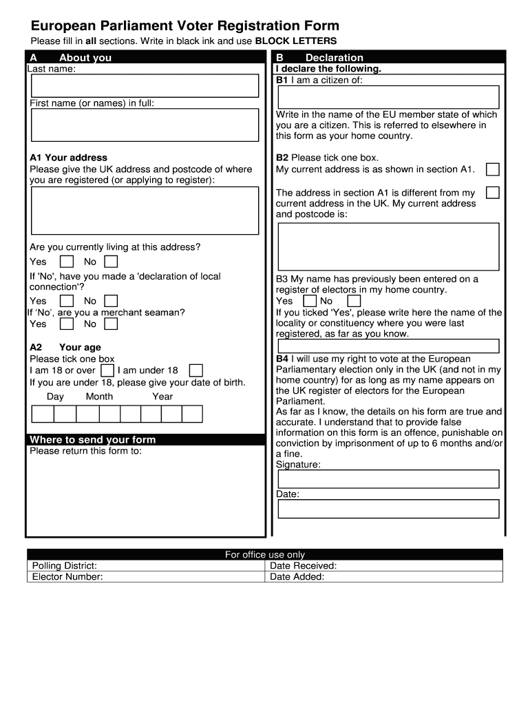 Fillable Online Application for European Citizens - UC1 Form Only (no ...