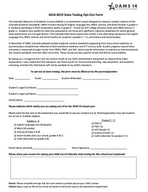 Fillable Online files adams14 2018-2019 State Testing Opt-Out Form ...