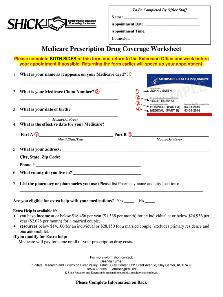 Fillable Online Download the Medicare Part D Enrollment worksheet here ...