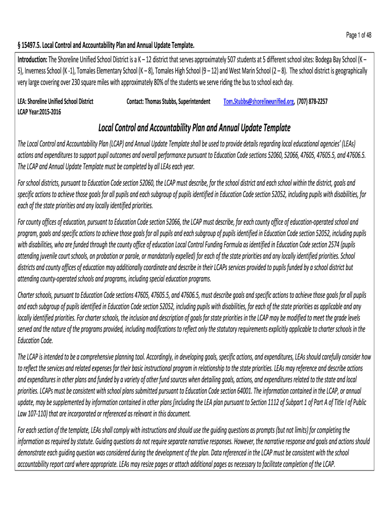 Fillable Online Local Control and Accountability Plan (LCAP)Santa ...