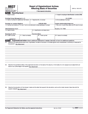 Fillable Online Form 8937 - Enbridge Energy Management Fax Email Print ...