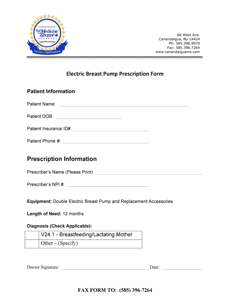 Breast Pump Rx Form - Fill and Sign Printable Template Online | US ...