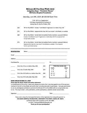 Fillable Online 5k Registration Template - PDF Templates JotForm Fax ...