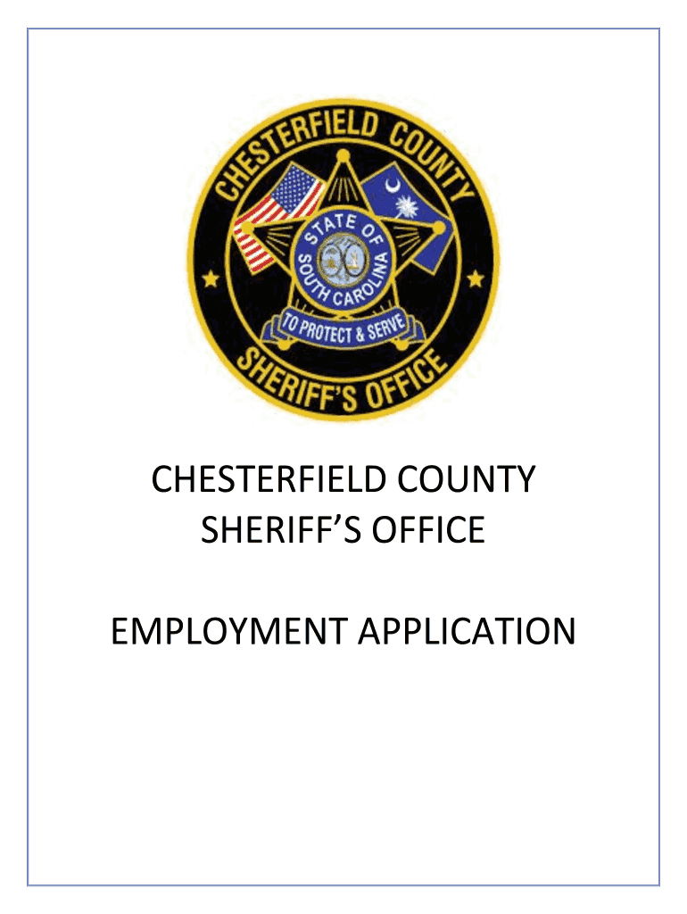 Fillable Online chesterfield county sheriff's office employment ...