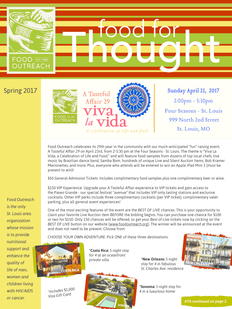 Fillable Online St. Louis Food Outreach A Tasteful Affair 29 - St ...