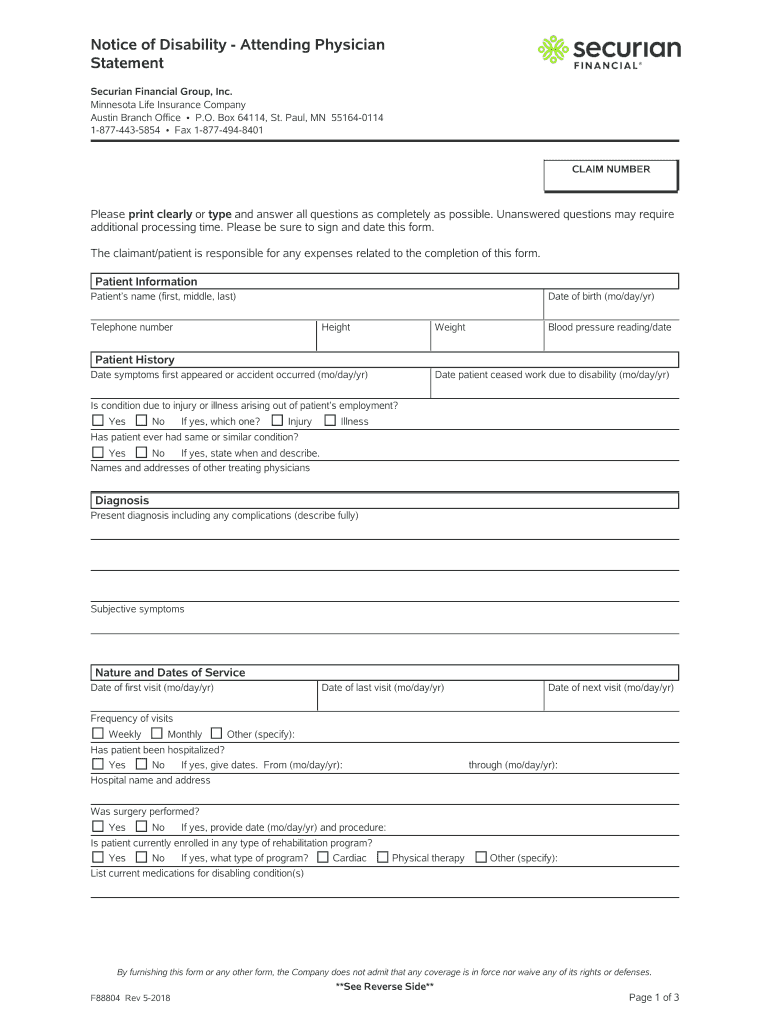 Fillable Online Notice of Death m - A Securian Company ClaimsP. O. Box ...