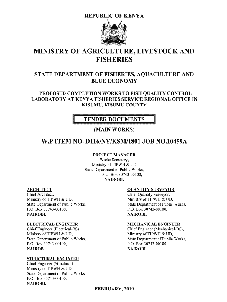 Fillable Online 7. Laboratory Completion BoQ - Ministry of Agriculture ...