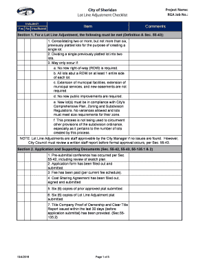 Fillable Online Lot Line Adjustment Checklist Fax Email Print - pdfFiller