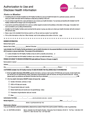 Fillable Online Ambetter Authorization to Disclose Health Information Fax Email Print - pdfFiller