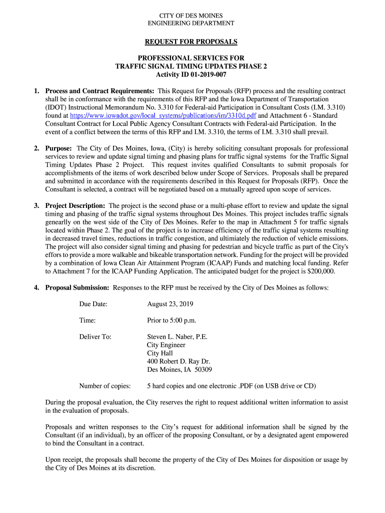 Fillable Online Professional Engineering Services Request for ...