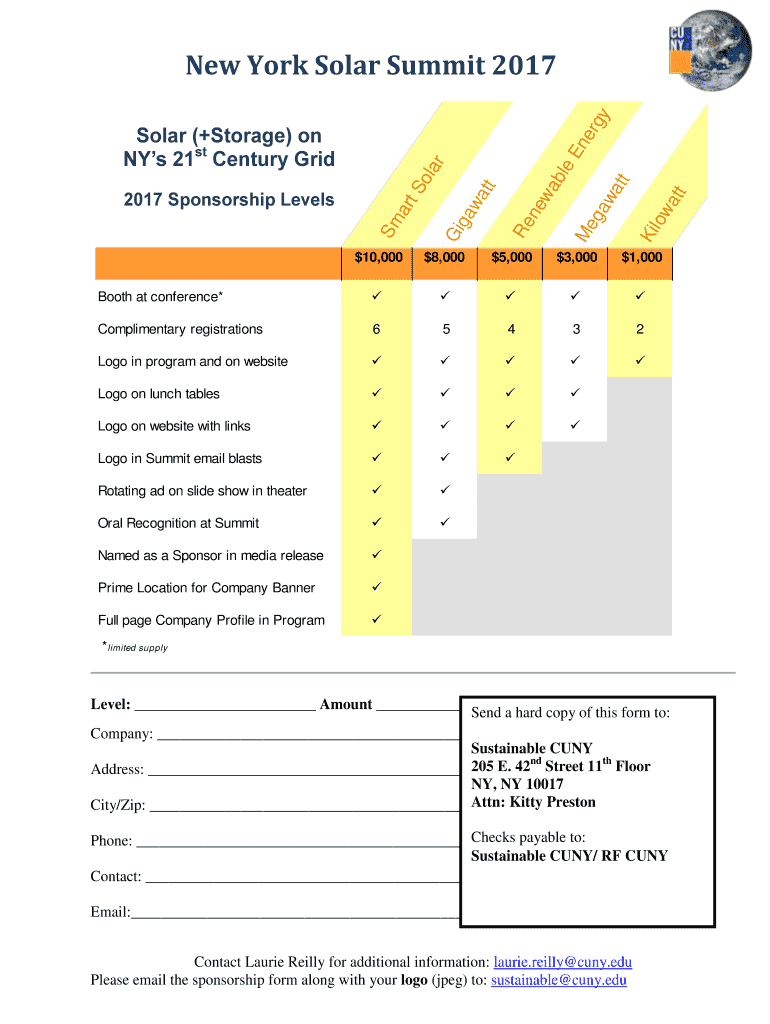 Fillable Online e New York Solar Summit 2017 - NY Solar Map Fax Email ...